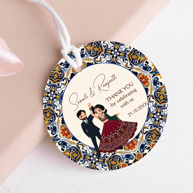Mehndi and sangeet Indian wedding thank you favor Tags | Zazzle