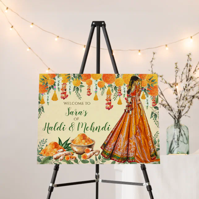 Mehndi board Mendhi welcome poster & Mehndi Signs | Zazzle