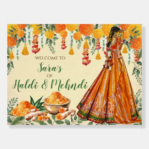 Mehndi board Mendhi welcome poster & Mehndi Signs | Zazzle