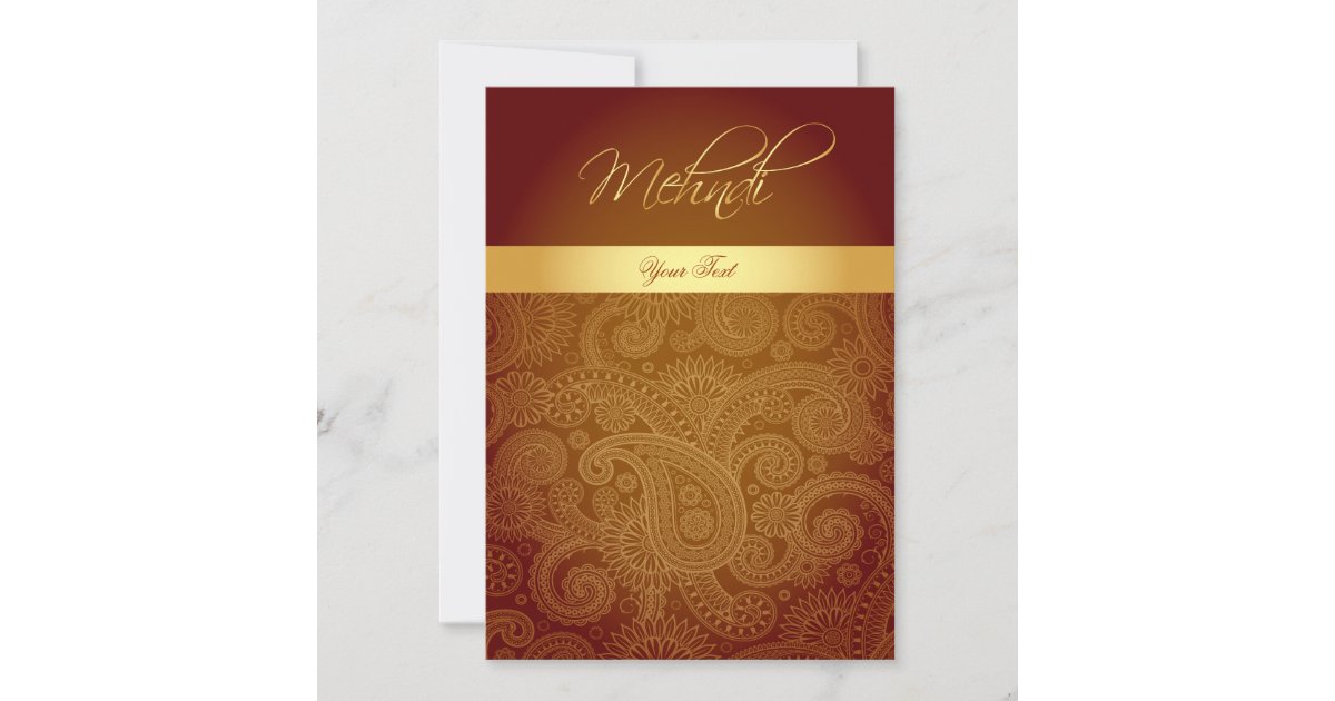 Mehndi / Henna Invitation Card | Zazzle