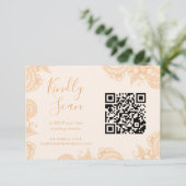 Mehndi Henna Wedding QR Code RSVP Enclosure Card | Zazzle