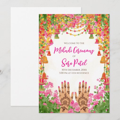 Mehndi invitations & Mehndi invites Hindu wedding | Zazzle