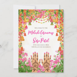 Mehndi invitations & Mehndi invites Hindu wedding | Zazzle