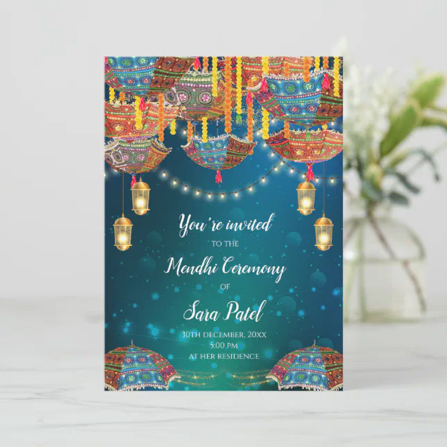Mehndi Invite & Mendhi Party invites Henna invites | Zazzle