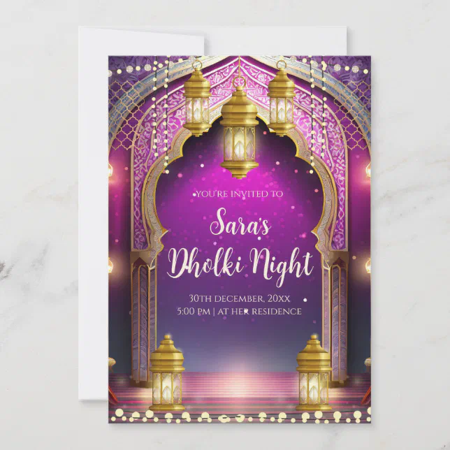 Mehndi invites & Digital Dholki invitations | Zazzle