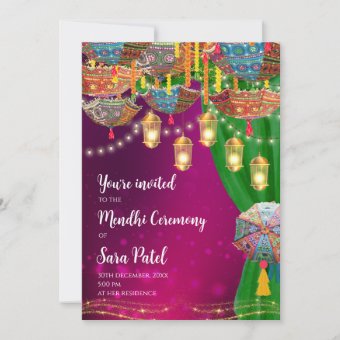 Mehndi Invites & Mehndi Night invite Henna party | Zazzle