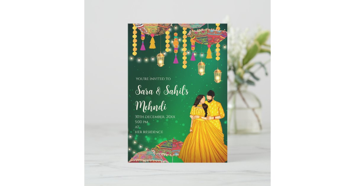 Mehndi Night invite Henna party & Mehndi Invites | Zazzle
