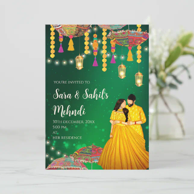 Mehndi Night invite Henna party & Mehndi Invites | Zazzle