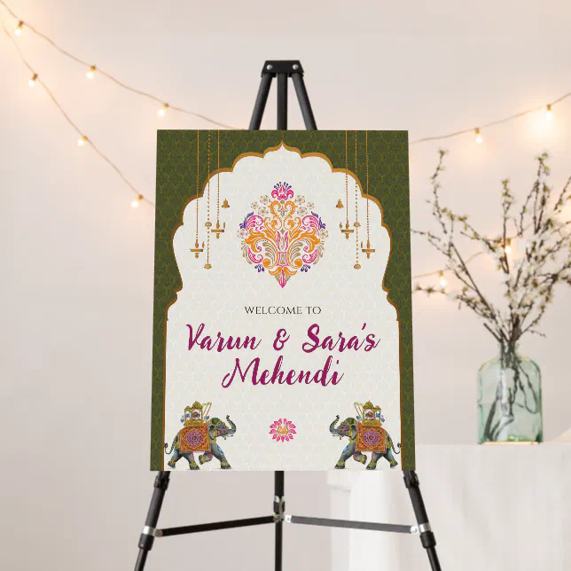 Mehndi posters & Mehendi Welcome Sign | Zazzle