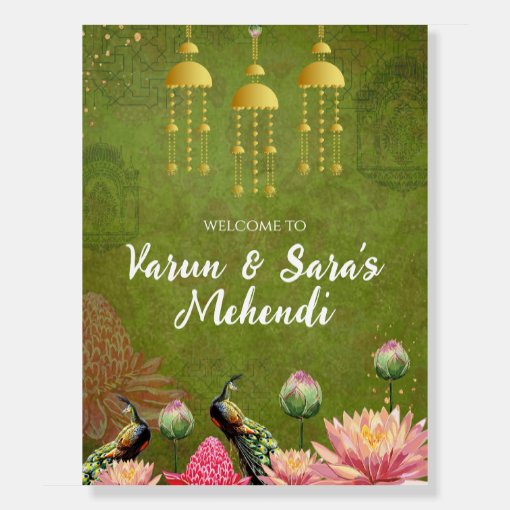 Mehndi posters Mehndi welcome signs Mehendi decor | Zazzle