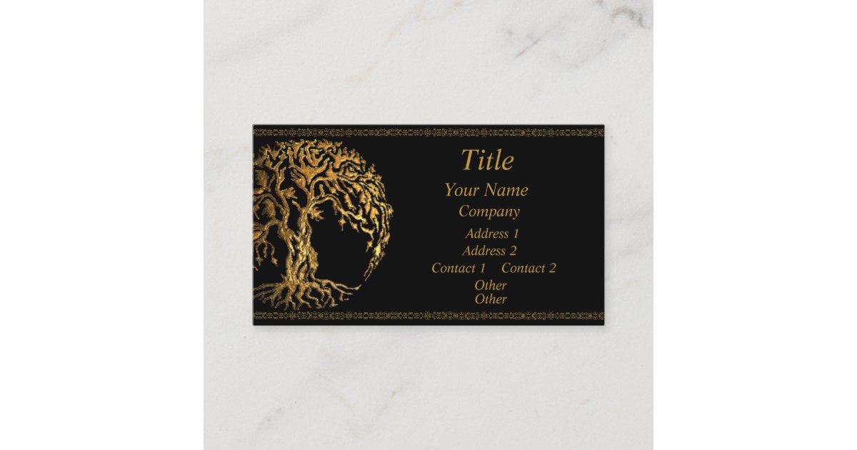 Mehndi Tree of Life (Gold) Business Card | Zazzle
