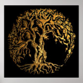 Mehndi Tree of Life (Gold) Poster | Zazzle