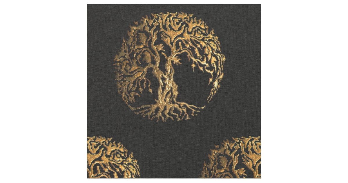 Mehndi Tree of Life (Henna) Fabric | Zazzle