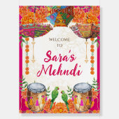 Mehndi welcome poster & Mehndi welcome board Henna | Zazzle