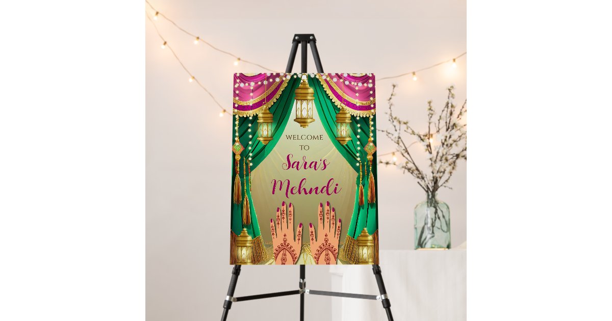 Mehndi Welcome Sign & Mehendi decor Mehndi decor | Zazzle