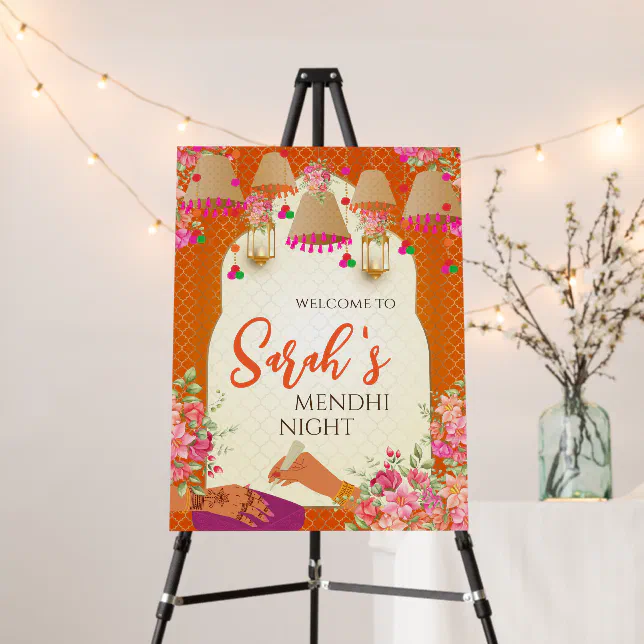 Mehndi welcome sign Mendhi sign, Mehendi signs | Zazzle