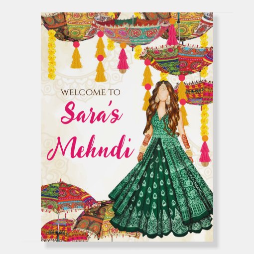 Mehndi Welcome signs and Indian Mehndi posters | Zazzle