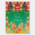 Mehndi Welcome signs & Mehndi welcome board Henna | Zazzle