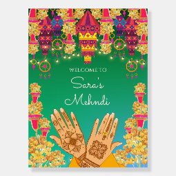 Mehndi Welcome signs & Mehndi welcome board Henna | Zazzle