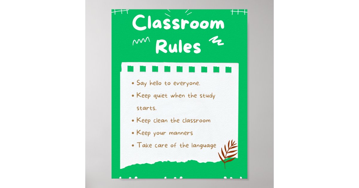MEKIMI- Aesthetic Printable Classroom Rules Poster | Zazzle