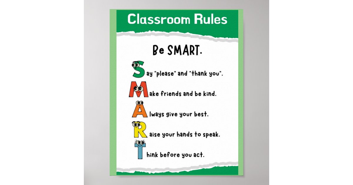 MEKIMI- Creative Classroom Rules Poster | Zazzle