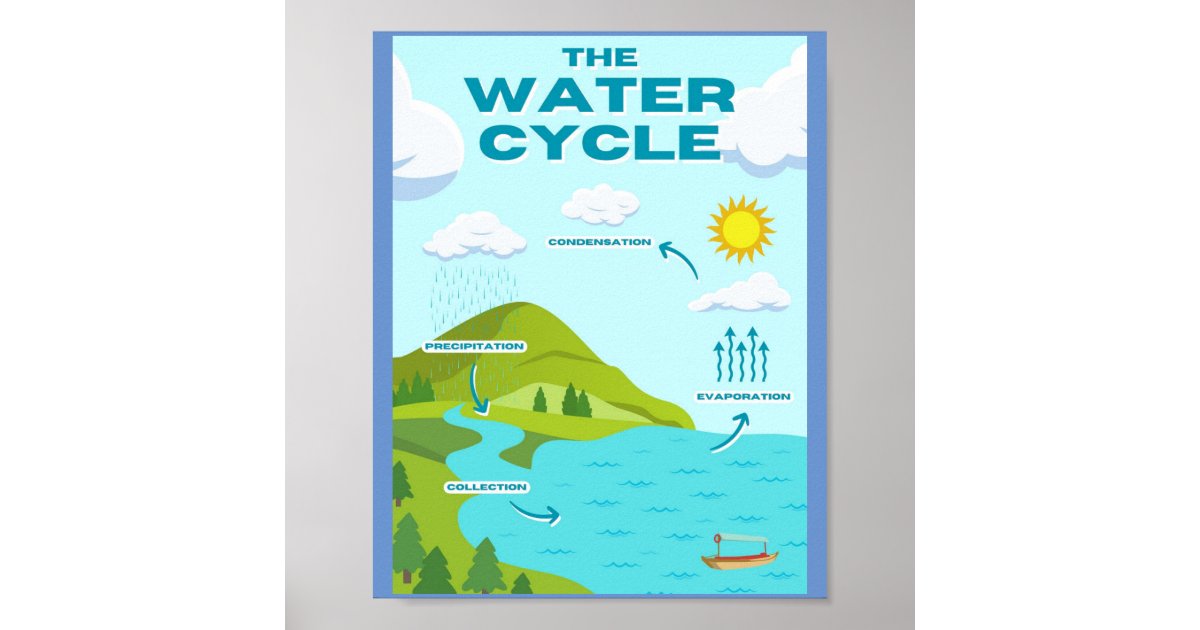 MEKIMI-The Water Cycle Educational Poster | Zazzle