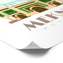 Meknes city morocco Skyline Poster | Zazzle