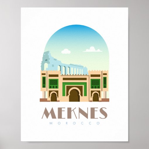 Meknes city morocco Skyline Poster | Zazzle
