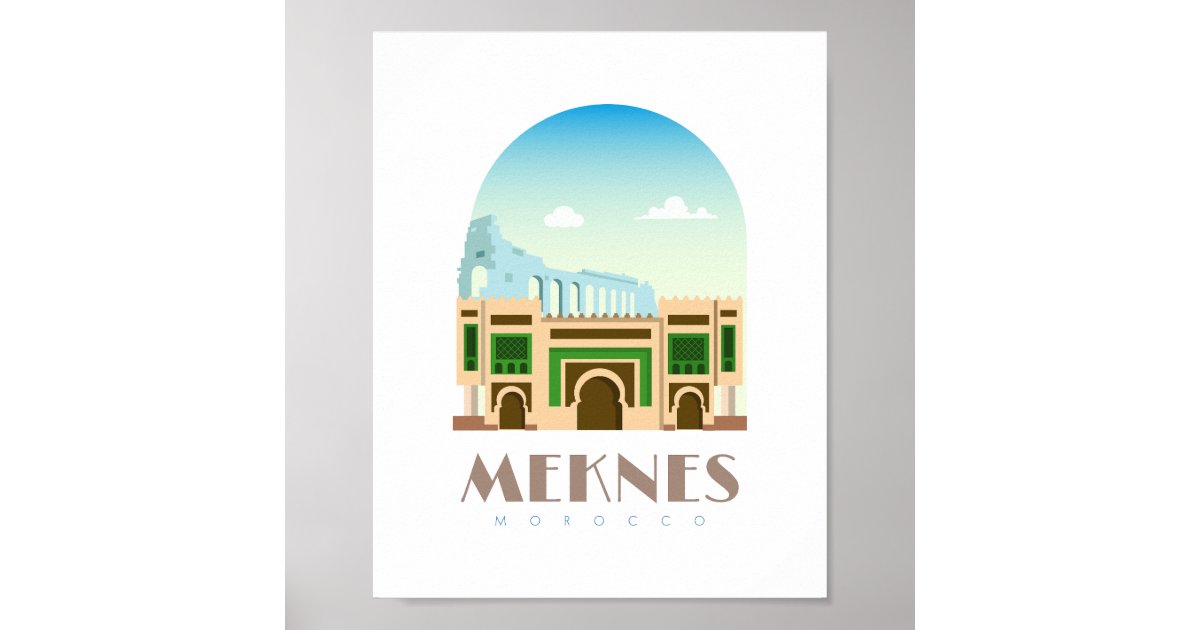 Meknes city morocco Skyline Poster | Zazzle