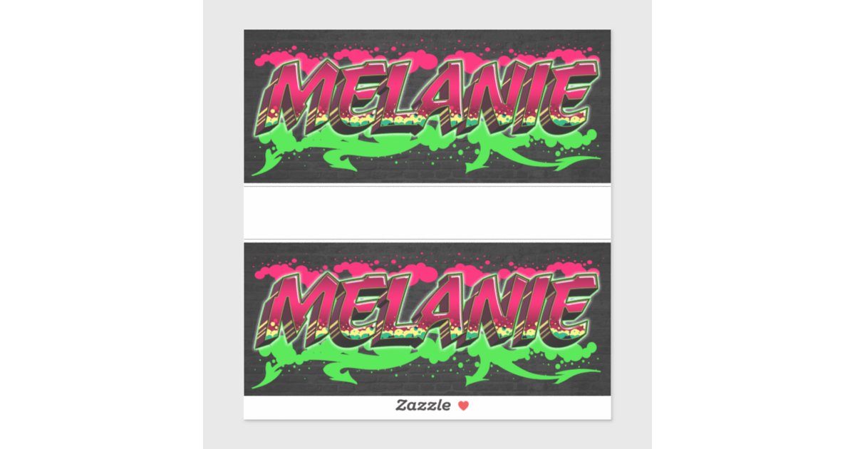 Melanie First Name Graffiti Sticker | Zazzle