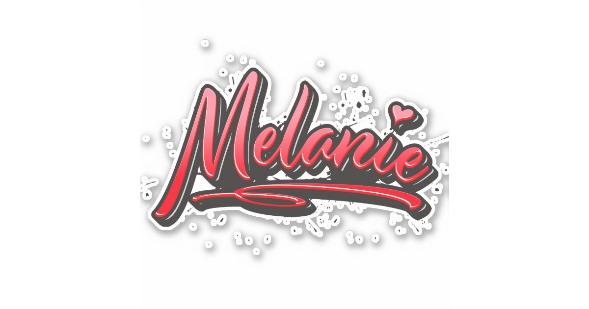 Melanie red Heart Graffiti Sticker | Zazzle