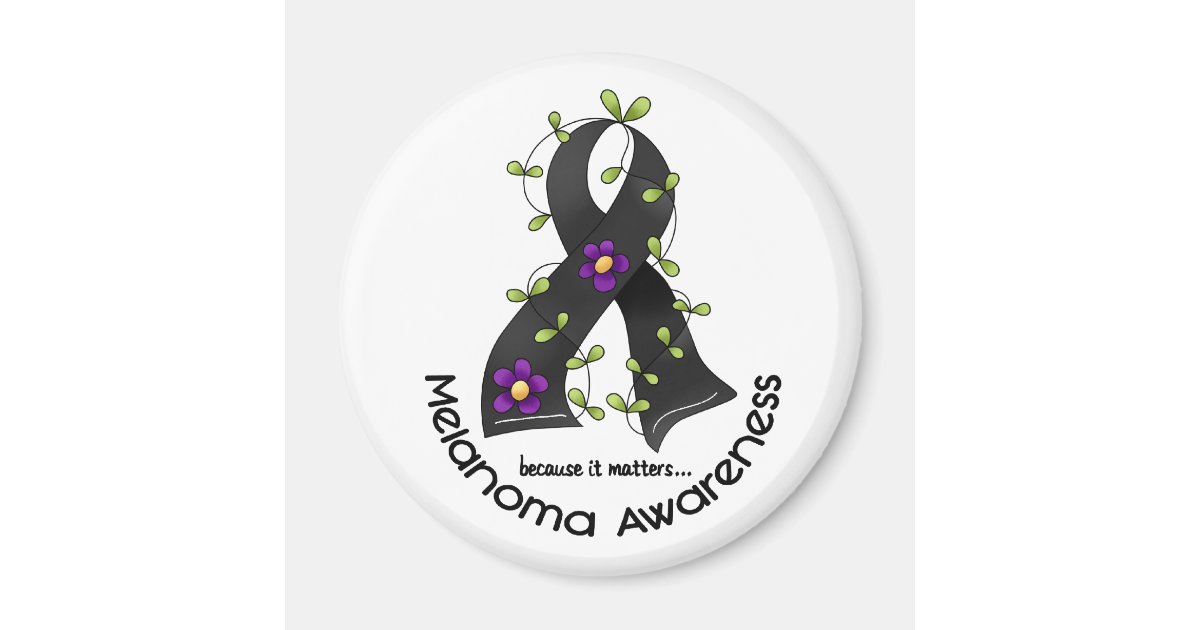 Melanoma FLOWER RIBBON 1 Magnet | Zazzle