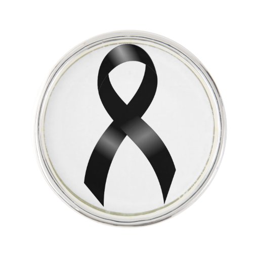 Melanoma | Skin Cancer - Black Ribbon Lapel Pin | Zazzle