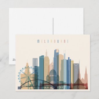 Melbourne, Australia | City Skyline Postcard | Zazzle
