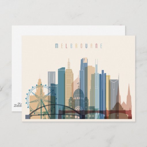 Melbourne, Australia | City Skyline Postcard | Zazzle