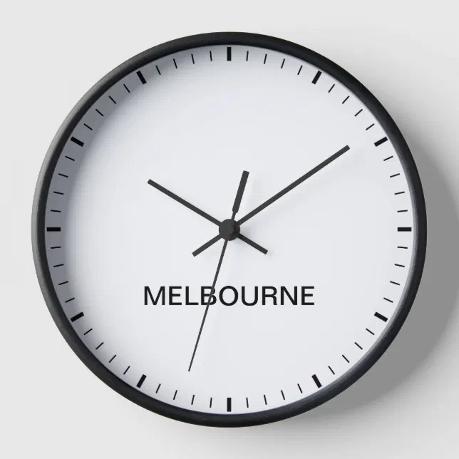 Melbourne Australia Time Zone Newsroom Style Clock | Zazzle