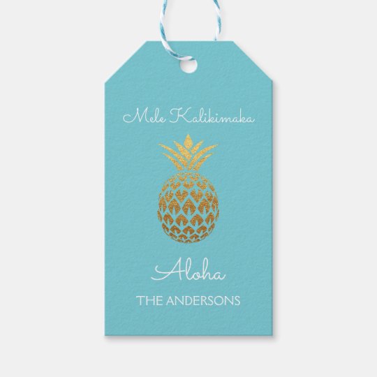 Mele Kalikimaka - Aloha Pineapple Christmas Gift Tags | Zazzle.com