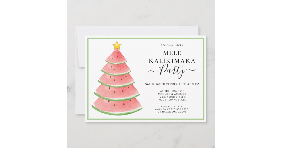 Mele Kalikimaka Christmas Party Invitation | Zazzle