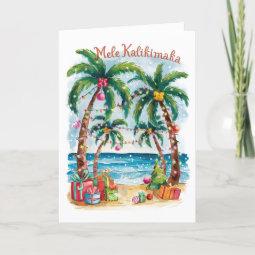 Mele Kalikimaka Hawaiian Merry Christmas Card | Zazzle