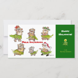 Mele Kalikimaka Hula Hamsters Christmas Card | Zazzle