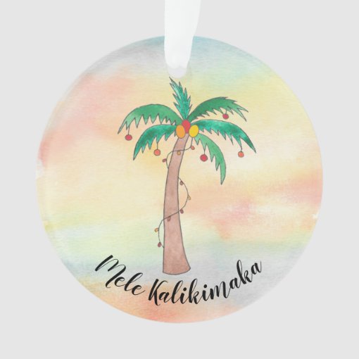 Mele Kalikimaka Palm Tree Ornament | Zazzle