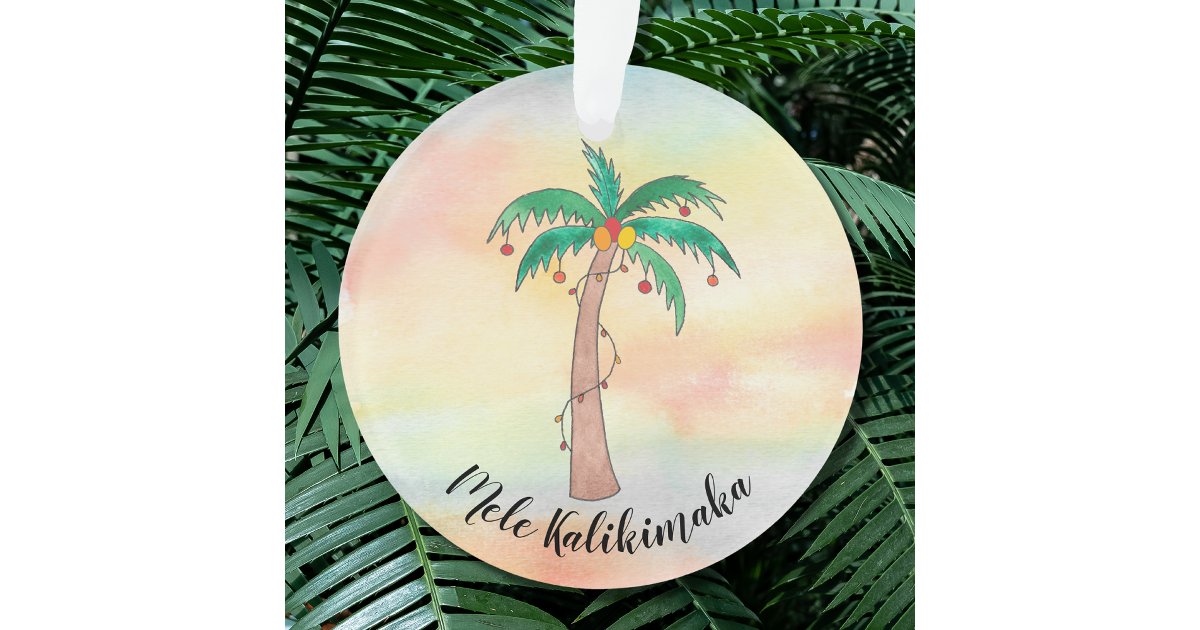 Mele Kalikimaka Palm Tree Ornament | Zazzle