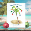 Mele Kalikimaka Tropical Palm Tree Christmas Holiday Card | Zazzle