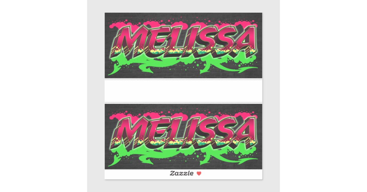 Melissa First Name Graffiti Sticker | Zazzle