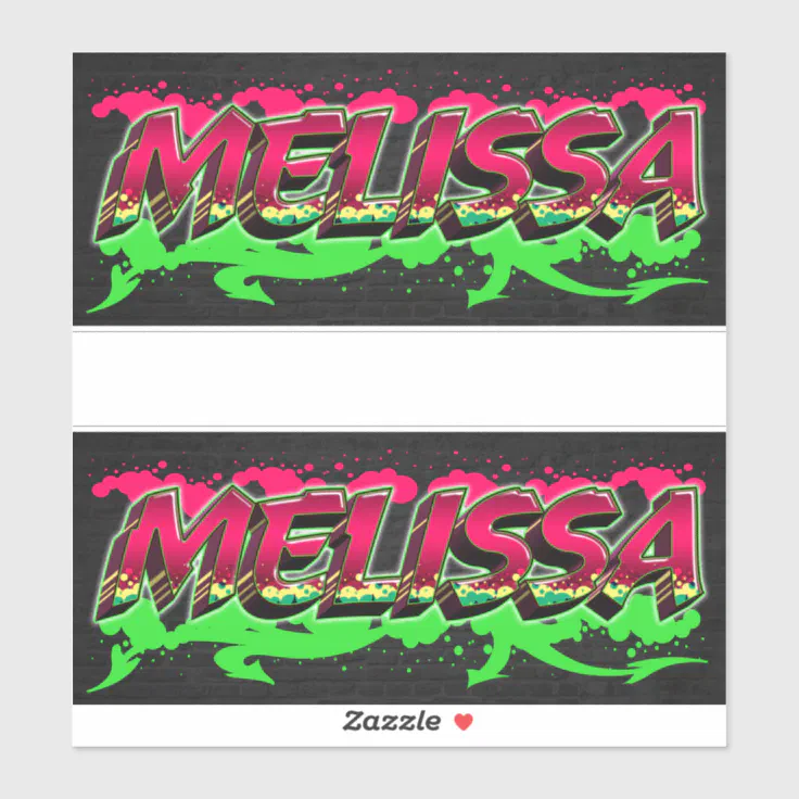 Melissa First Name Graffiti Sticker | Zazzle