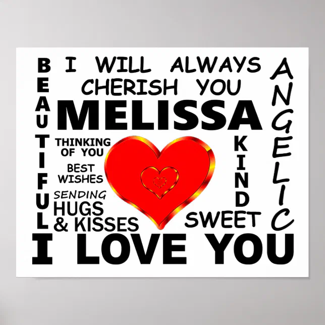 Melissa I Love You Poster | Zazzle