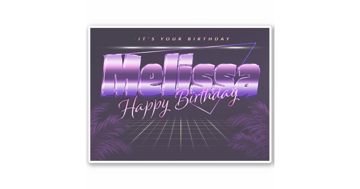 Melissa Name First name lila retro Sticker | Zazzle