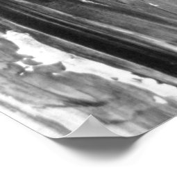 'Melted' Black and White Abstract Art Poster Print | Zazzle