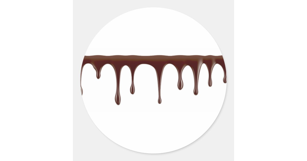 Melted chocolate classic round sticker | Zazzle