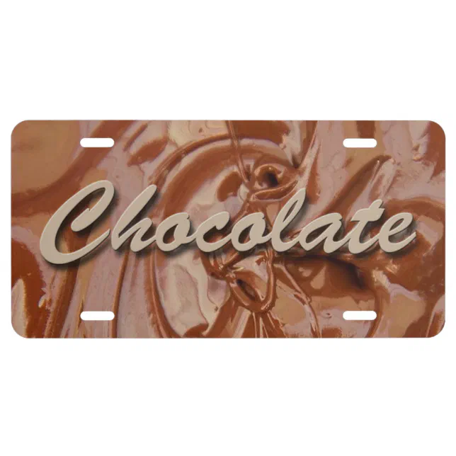 Melted Chocolate Texture License Plate | Zazzle